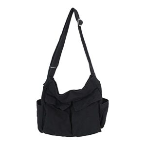 canvas tote bag for women men canvas messenger bags aesthetic hobo handbag large capacity school totes casual shoulder bag