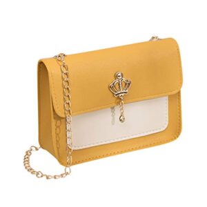 crossbody bags for women fashion shoulder tote messenger bag women’s bags casual handbag women shoulder bags leather(yellow,one size)