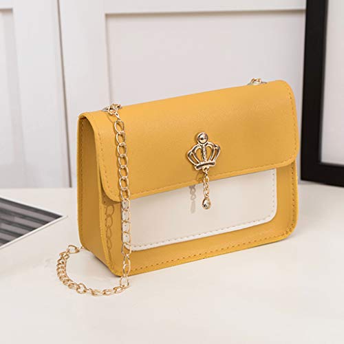 Crossbody Bags For Women Fashion Shoulder Tote Messenger Bag Women's Bags Casual Handbag Women Shoulder Bags Leather(Yellow,One Size)