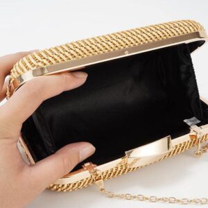 Women Braided PU Evening Bag Box Formal Clutch Purse for Wedding Party(White)