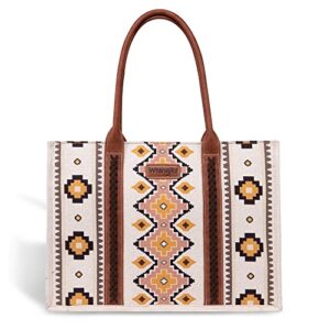 wrangler tote bag for women western shoulder purses boho aztec satchel hobo handbags, wg2202-8119cf