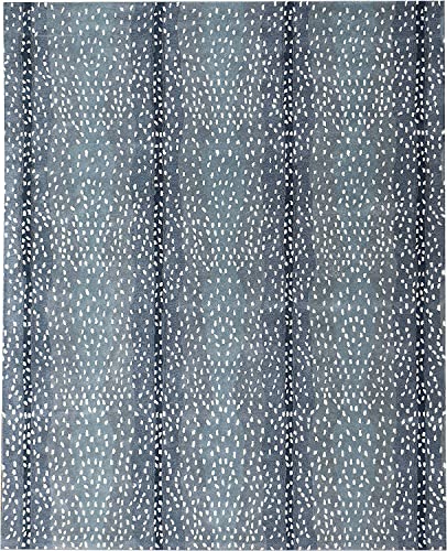 Wallard Antelope Cheetah Blue,Neutral,Grey,Mink Animal Contemporary Handmade 100% Woolen Area Rugs & Carpets (Blue, 9x12)