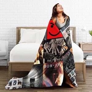 Shouou Band Music Blanket Flannel Fleece Blanket Ultra Soft Warm Cozy Plush Bed Blanket Lightweight Sofa Throw Blanket in Winter Size: 50"X40"