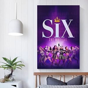 GRYEC The Six Poster Six The Musical Poster Band Poster Poster Decorative Painting Canvas Wall Posters and Art Picture Print Modern Family Bedroom Decor Posters 12x18inch(30x45cm)