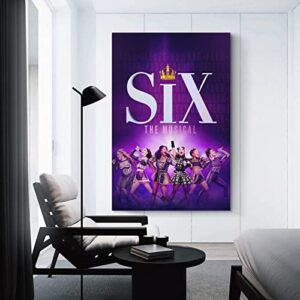 GRYEC The Six Poster Six The Musical Poster Band Poster Poster Decorative Painting Canvas Wall Posters and Art Picture Print Modern Family Bedroom Decor Posters 12x18inch(30x45cm)