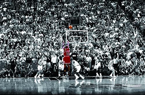 Classic slam Dunk Michael Jordan Chicago Bulls Last Shot 1998 (Basketball) Sports Poster Print - Frameless Gift Matte Poster 12 x 18 inch(30cm x 46cm)