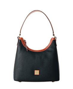 dooney & bourke pebbled leather hobo shoulder bag (black)