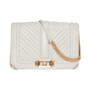 rebecca minkoff chevron quilted small love crossbody, pearl