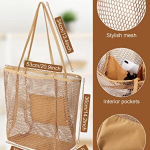 4 Pcs Summer Beach Tote Casual Foldable Mesh Tote Bag Shoulder Handbags Woven Straw Purse Bohemian Wristlet Purses for Women Zipper Wristlet Wallets Straw Clutch Bag for Girls Picnic Vacation