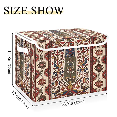 linqin Home Storage Bins Storage Containers for Fabric Tribal Pattern Towel Chests 12x12x16