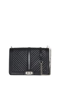 rebecca minkoff chevron quilted jumbo love crossbody, black