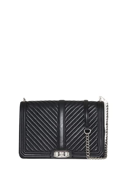 Rebecca Minkoff Chevron Quilted Jumbo Love Crossbody, Black