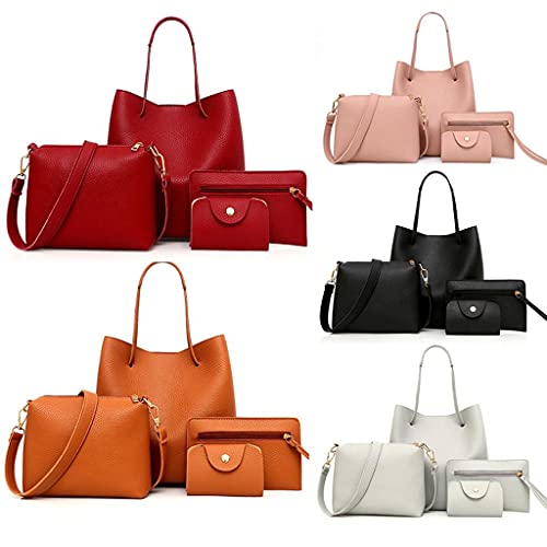 Tote Bag for Women in Leather Handbags 4pcs Hobo Bags Ladies Purse Shoulder Bags Girls Faux Leather Satchel Purse 2022, Gold