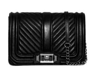 rebecca minkoff chevron quilted small love crossbody, black