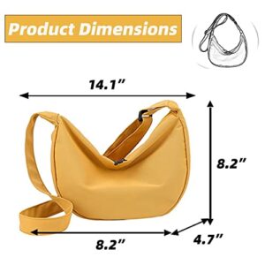 Mudono Hobo Bag for Girls Causal Water Resistant Crossbody Purse Everyday Shoulder Handbag Lightweight Crescent Satchel