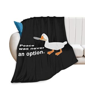 peace was never an option goose super soft flannel throw blanket 50″x40″ lightweight shaggy air conditioner blanket cooling summer blanket towel blanket for couch