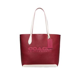 coach women’s kia tote in colorblock (cherry multi)