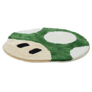 Beyond Deco Mushroom Rug,35" L x 35" W Tufted Handmade Rug Non Slip Round Living Room and Bathroom Rug,Water Resistant Mario Bath Mat and Stylish Carpet,Plush Rugs for Living Room.Mushroom Rugs