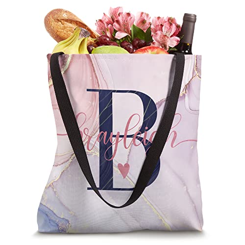 Brayleigh Letter B Initial Monogram Calligraphy Personalized Tote Bag