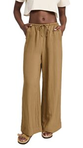 z supply women’s seashore pants, otter, brown, xl