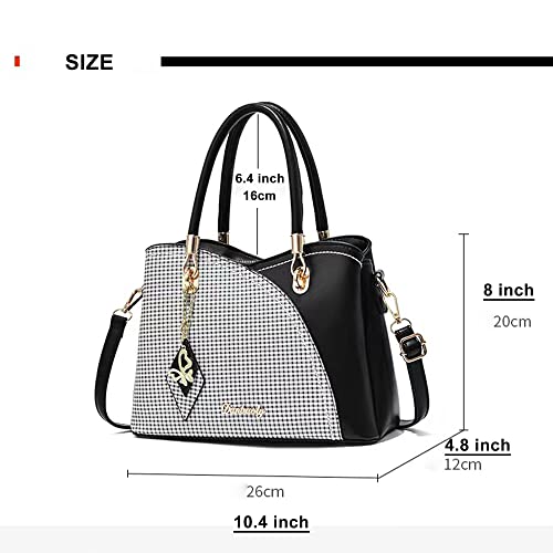 Black and white grid tote purses for women,Tote bag for women, shoulder bag for women,womens purses, crossbody bag, Christmas birthday Valetine's day gift for girls women