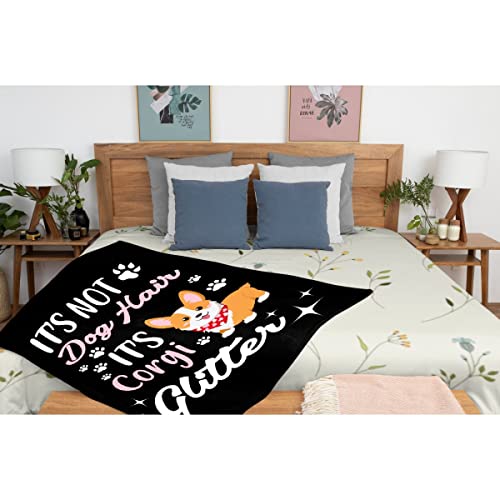 ARTBLANKET It's Not Dog Hair It's Corgi Glitter Throw Blanket Fannel Fleece Super Soft Funny Blanket Travel Throw Blanket for Bed Couch Sofa 40 x 30 Inch for Baby