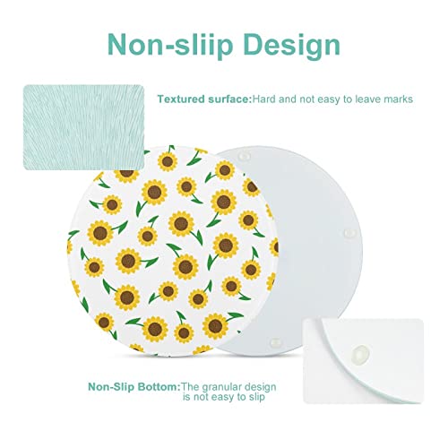 Sunflower Flowers Cutting Board Tempered Glass Chopping Board for Kitchen Hotel