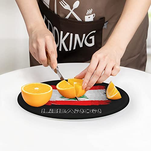 Flag of Lebanon Cutting Board Tempered Glass Chopping Board for Kitchen Hotel