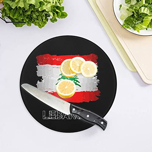 Flag of Lebanon Cutting Board Tempered Glass Chopping Board for Kitchen Hotel