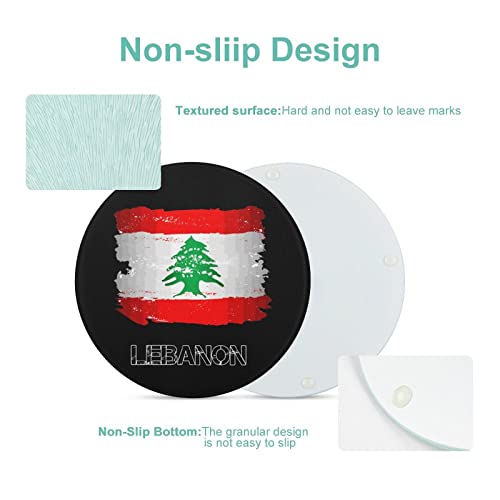 Flag of Lebanon Cutting Board Tempered Glass Chopping Board for Kitchen Hotel