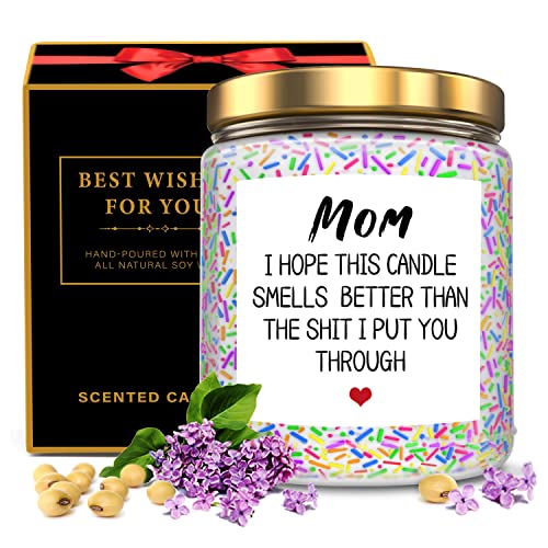 Gifts for Mom Christmas Gifts for Mom Birthday Gifts for Mom New Mom Gifts for Women Mothers Day Gifts for Mom Grandma Wife Unique Mom Birthday Gifts from Daughter Son Kid Husband Lilac Flower Candles