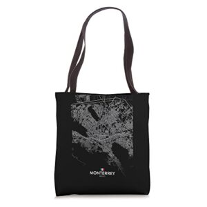 monterrey mexico city map travel souvenir hometown tote bag