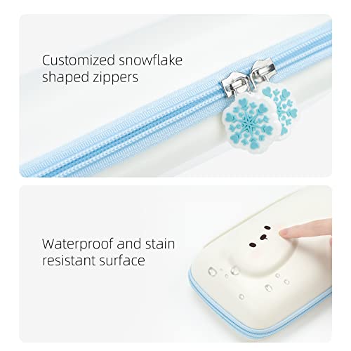 GeekShare Cute Carry Case Compatible with Nintendo Switch/Switch OLED - Portable Hardshell Slim Travel Carrying Case fit Switch Console & Game Accessories -- White Bear