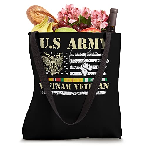 US Army Vietnam Veteran USA Flag Shirt, Veteran Vietnam Army Tote Bag