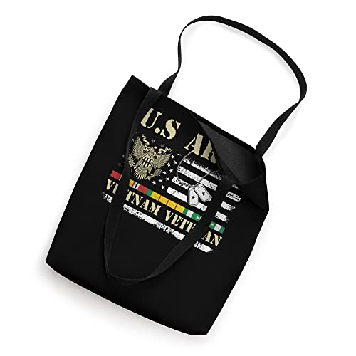 US Army Vietnam Veteran USA Flag Shirt, Veteran Vietnam Army Tote Bag