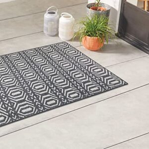 HomeInGoods Boho Area Rug - 2x3 Indian Durrie Small Entryway Rug Inside Doormat Bohemian Pure Cotton Non-Slip Washable Low-Pile Floor Carpet for Indoor Front Entrance Kitchen Bathroom