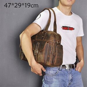 MXIAOXIA Retro Men's Handbag Leather Travel Bag Luggage Bag Business Travel Diagonal Bag Large Bag