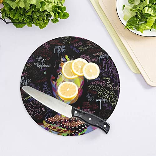 African Black Woman Cutting Board Tempered Glass Chopping Board for Kitchen Hotel