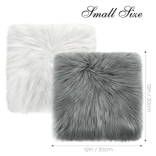 Blavvennt 2 Pcs Luxurious Faux Fur Blanket Set for Home Decor, Photography, and More - Soft and Delicate Gray and White Combo Pack for Cozy Nights, Professional Photos, and Stylish Accessories.