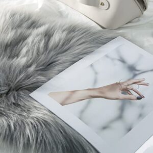 Blavvennt 2 Pcs Luxurious Faux Fur Blanket Set for Home Decor, Photography, and More - Soft and Delicate Gray and White Combo Pack for Cozy Nights, Professional Photos, and Stylish Accessories.