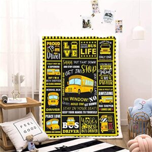 CYREKUD School Bus Driver Gifts Blanket,Bus Driver Appreciation Gifts Throw Blanket,Bus Driver for Women Men,Soft Bus Driver Blanket for Sofa Couch Home Bedroom Decor 50"x 60"