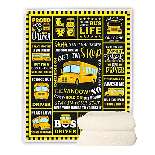 CYREKUD School Bus Driver Gifts Blanket,Bus Driver Appreciation Gifts Throw Blanket,Bus Driver for Women Men,Soft Bus Driver Blanket for Sofa Couch Home Bedroom Decor 50"x 60"