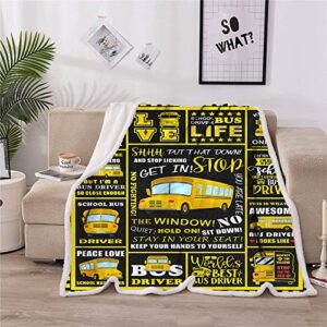 CYREKUD School Bus Driver Gifts Blanket,Bus Driver Appreciation Gifts Throw Blanket,Bus Driver for Women Men,Soft Bus Driver Blanket for Sofa Couch Home Bedroom Decor 50"x 60"