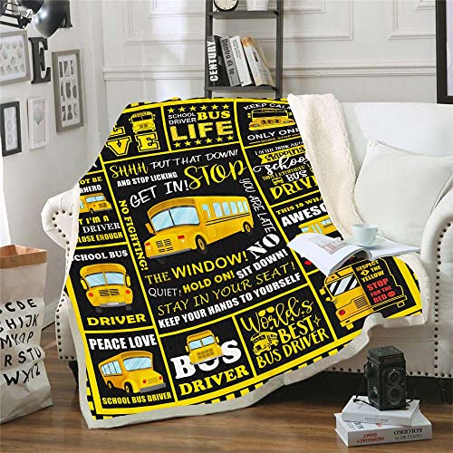 CYREKUD School Bus Driver Gifts Blanket,Bus Driver Appreciation Gifts Throw Blanket,Bus Driver for Women Men,Soft Bus Driver Blanket for Sofa Couch Home Bedroom Decor 50"x 60"