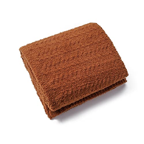 Waffle Knit Throw Blanket Super Soft Warm Blanket for Couch Lightweight Blanket for Bed Sofa 50x60 Rust