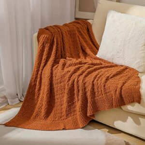 Waffle Knit Throw Blanket Super Soft Warm Blanket for Couch Lightweight Blanket for Bed Sofa 50x60 Rust