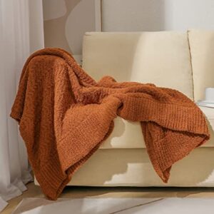 Waffle Knit Throw Blanket Super Soft Warm Blanket for Couch Lightweight Blanket for Bed Sofa 50x60 Rust