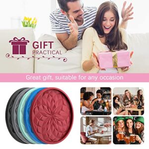 Silicone Coasters [6 Pack] ME.FAN Coasters with Holder - Drinking Coasters - Cup Mat for Drinks - Live for Hot or Cold Drink Thickened, Non-Slip, Non-Stick, Deep Tray Black