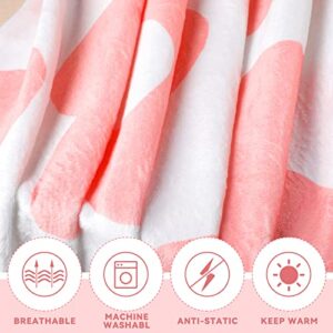 Throw Blankets Flowers Bed Blankets Danish Pastel Blanket Aesthetic Throw Blanket Breathable Warm Soft Lightweight Blanket Danish Pastel Room Decor for Dormitory Couch Bed Sofa, 60'' x 52''(Pink)