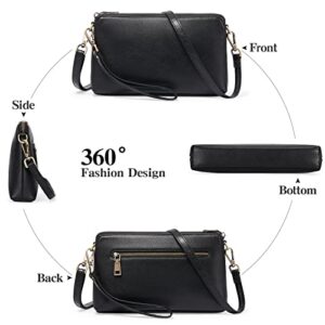 GAEKEAO Crossbody Bags for Women RFID Blocking Leather Cross Body Bag Purses Women's Crossbody Handbags with Wristlet Strap